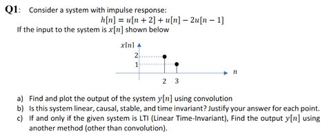 Solved Q Consider A System With Impulse Response H N Chegg