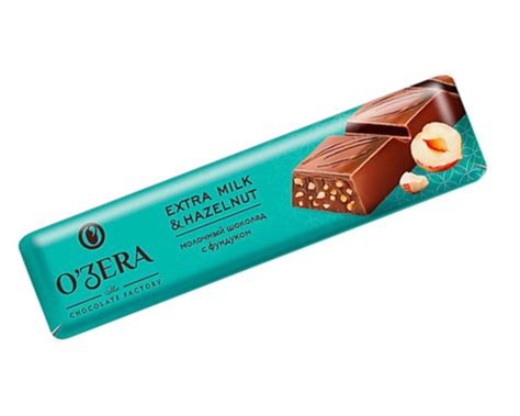 Шоколад Батончик "Ozera" Extra milk и Hazelnut (молочный шоколад и ...