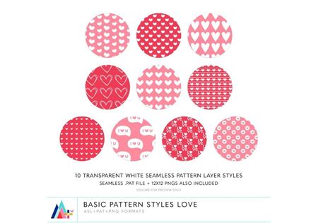 Basic Pattern Layer Styles Love Graphic By Miss Tiina Creative Fabrica