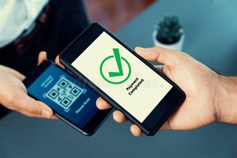 Qr Code Is Displayed On Screen For Cashless Payment Scanning