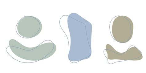 Premium Vector Set Of Organic Irregular Blob Shapes With Stroke Line Blue Gray Random Deform