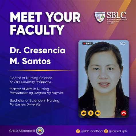 Sblc Meet Your Faculty In Sblc Graduate School