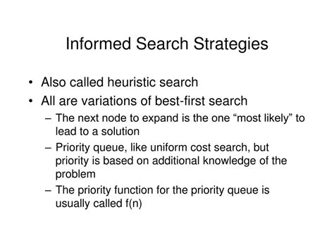 ppt heuristics in artificial intelligence informed search strategies