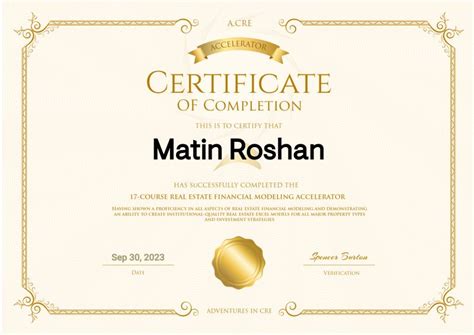 Matin Roshan On Linkedin New Certification A Cre Accelerator Certificate Of Completion From…