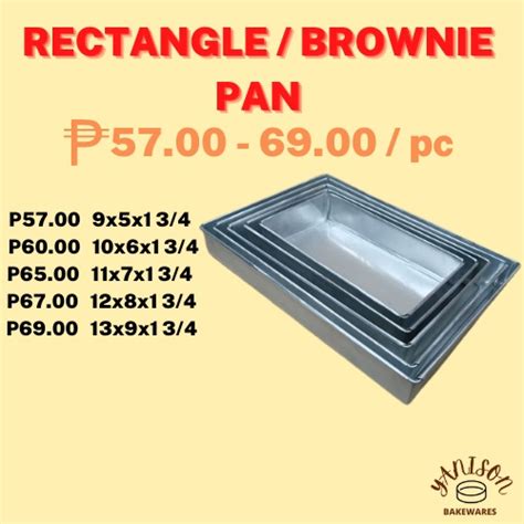 Rectangle Pan Brownie Molder Rectangle Cake Tray Bibingka Tray