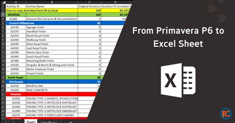 Convert Primavera Xer To Excel Sheet Free Tool Planning Engineer Fze