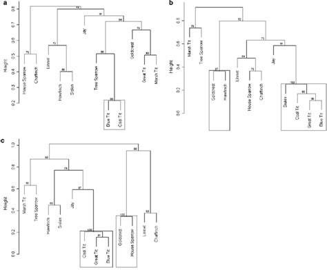 Dendrograms Based On Cluster Analysis Of Number Of Birds Caught Per