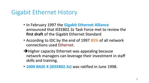 Gigabit Ethernet Pptx Computer Networking Computing