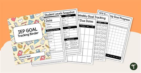 IEP Goal Tracking Sheets IEP Planner Template Teach Starter