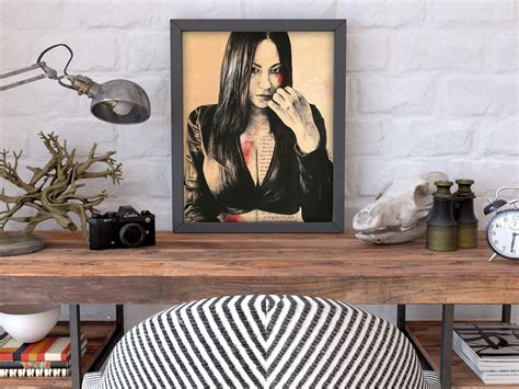 Original Female Portrait Drawing • Sexy Woman Art • Leather Jacket Girl