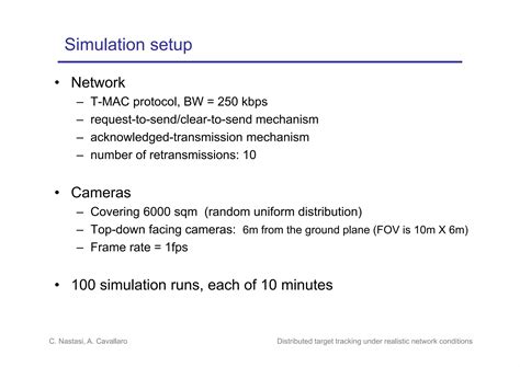 distributed target tracking under realistic network conditions ppt