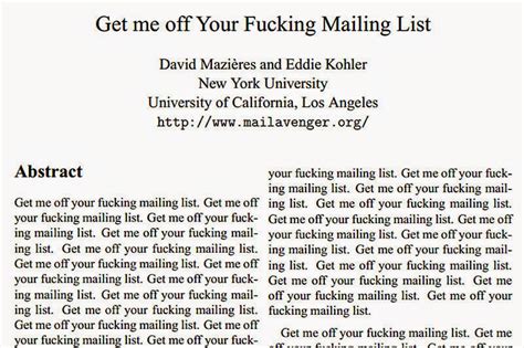 Jochen Ebmeiers Realien Get Me Off Your Mailng List