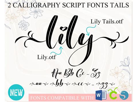 Lily Font With Tails Romantic Fonts Script Fonts Font With Hearts Cursive Font Handwritten