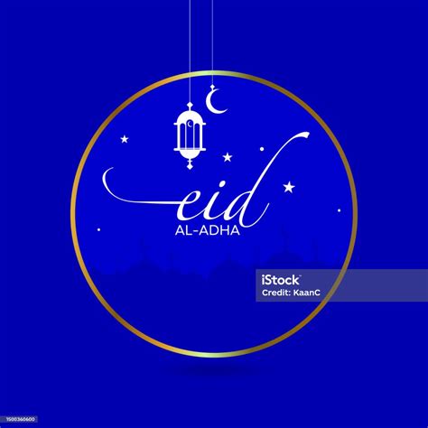 이드 알 아드하와 이슬람 모스크 실루엣 이슬람 장식용 매달린 등불 이 인사말 카드에는 그래픽 디자인 벡터 스톡 일러스트레이션에 대한 이슬람 축하 배경이 있습니다 Eid Al