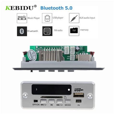 KEBIDU Bluetooth5 0 MP3 Decoding Board Module Wireless Car USB MP3 Player TF Card Slot USB