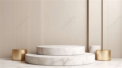 3d 렌더링 기술을 사용하여 아름답게 디자인된 받침대 또는 연단에서 패션 의류 및 화장품 전시 화장 배경 연단 배경 3d 침대 배경 이미지 Hd 화장 연단 3d