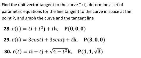 Solved Find The Unit Vector Tangent To The Curve T T Chegg Com