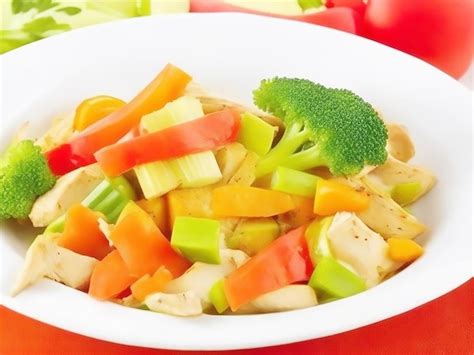 Premium AI Image Vegetable Image With Chicken Ai Generated