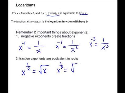 Logarithms Part 1 YouTube