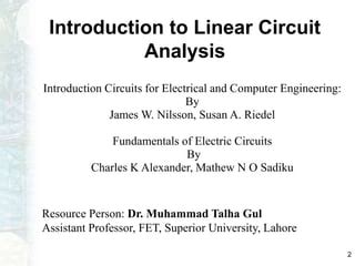 Linear Circuit Analysis PPTX
