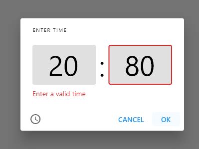 Web Invalid Value In Timepicker Input Mode Changes Input Field Size Issue