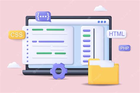 Premium Vector Programming Concept 3d Illustration Icon Composition With Html Php And Other