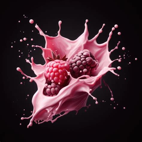 Premium Photo Raspberry In Milk Splash