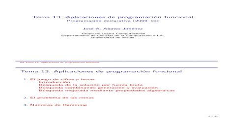 Tema 13 Aplicaciones De Programación Funcional Jalonsocursospd 09temastema 13 1x2pdf
