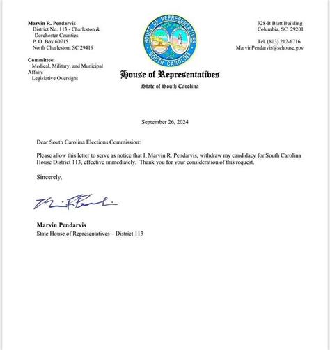 South Carolina State House Marvin Pendarvis Withdraws Candidacy Fitsnews
