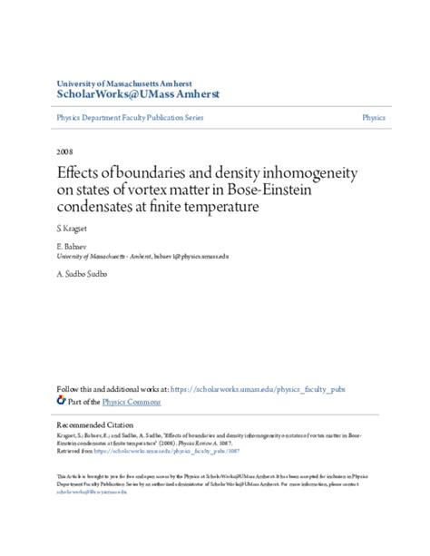 Pdf Effects Of Boundaries And Density Inhomogeneity On States Of