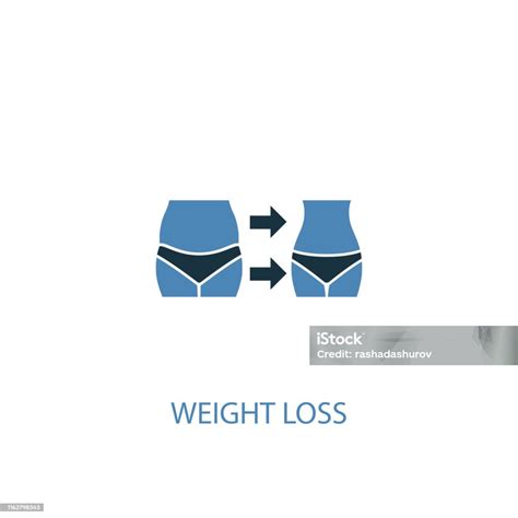 체중 감량 개념 2 컬러 아이콘 간단한 파란색 요소 그림입니다 체중 감량 개념 기호 디자인 웹 및 모바일 Ui Ux에 사용할 수 있습니다 가냘픈에 대한 스톡 벡터 아트 및