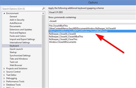 Ide Keyboard Shortcut To Close All Tabs But Pinned In Visual Studio Stack Overflow
