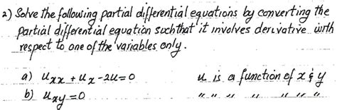 solved solve the following partial differential equations by