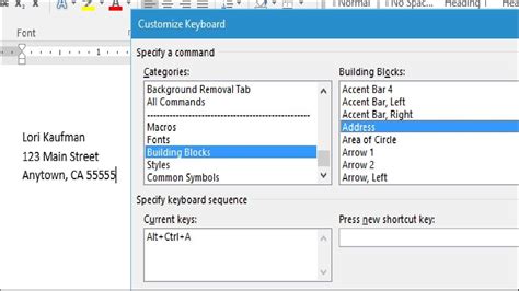 How To Add Shortcut Keys To Autotext Entries In Word Youtube