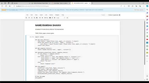 How To Play Rock Paper Scissors Game At Technohacksedutech Ramsha Shaikh Posted On The Topic