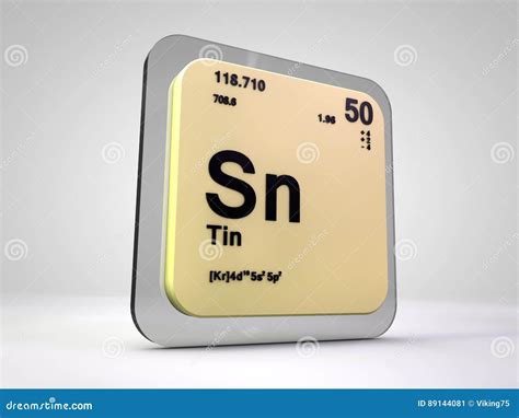 tin sn chemical element periodic table royalty free stock