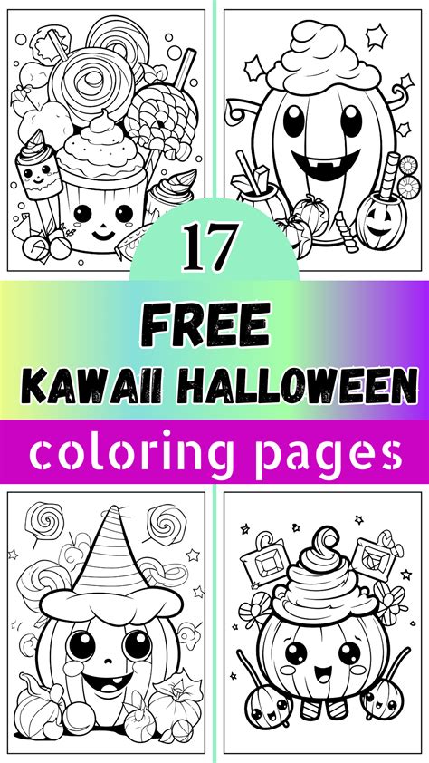 Cute Kawaii Halloween Coloring Pages