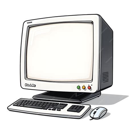 Premium Photo Computer Monitor With Keyboard And Mouse Isolated On White Background Vector