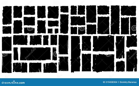 Jagged Rectangle Simple Shape Rectangle Paper Template Jagged And Rough Stock Image