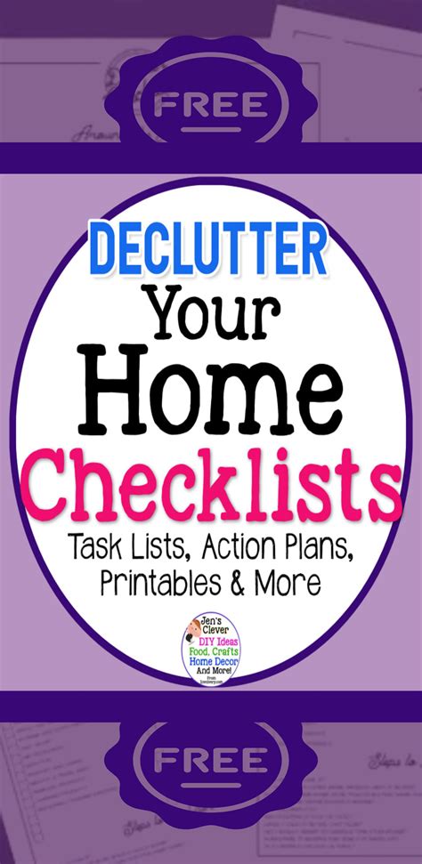 declutter your home checklists and task lists printables for 2025