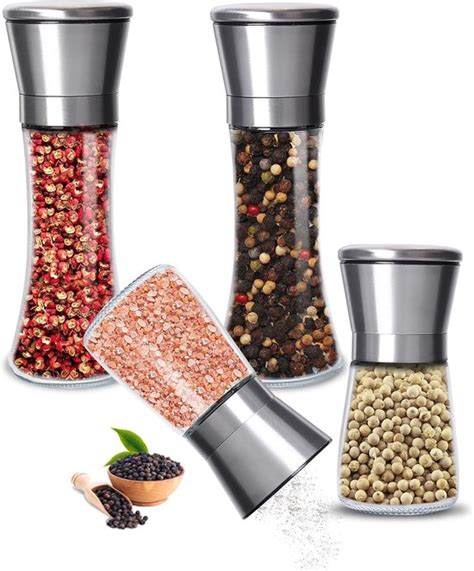 Sanddshopline® Set Van 4 Zout En Pepermolens Kruidenmolens Set Met