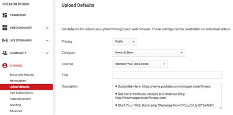 How To Optimize Your Default Upload Settings Video Growth Course