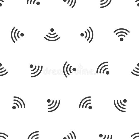Seamless Pattern With Wifi On White Background Stock Vector