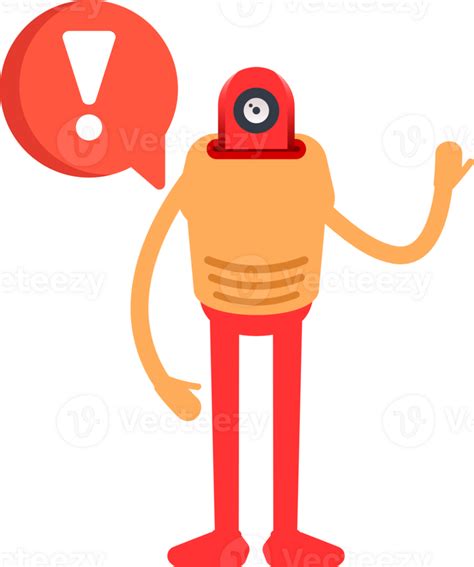Humanoid Character And Error Sign PNG