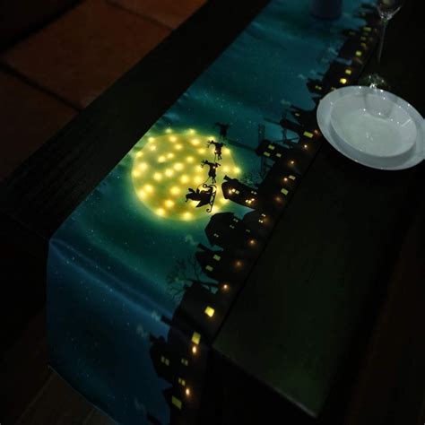 Christmas Table Runner Led Light Battery Operated Cotton