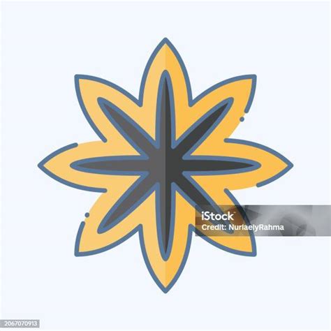 아이콘 스타 아니스 향신료 기호와 관련이 있습니다 낙서 스타일 심플한 디자인 편집 가능 간단한 일러스트레이션 3차원 형태에 대한 스톡 벡터 아트 및 기타 이미지 Istock