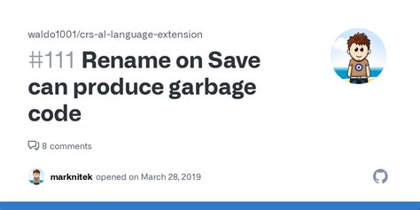 Rename On Save Can Produce Garbage Code · Issue 111 · Waldo1001 Crs Al Language Extension · Github