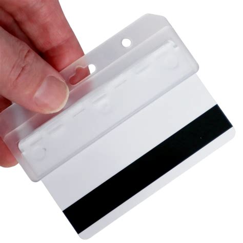 5 Pack Rigid Plastic Horizontal Half Card Id Badge