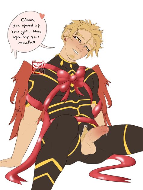 Rule 34 Balls Biting Lip Blonde Hair Blonde Pubic Hair Bow Facial Hair Hawks My Hero Academia