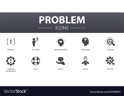 Problem Simple Concept Icons Set Contains Vector Image